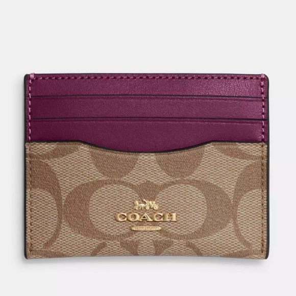 Coach | Bags | Nwt Coach Slim Id Card Case In Signature Canvas | Poshmark